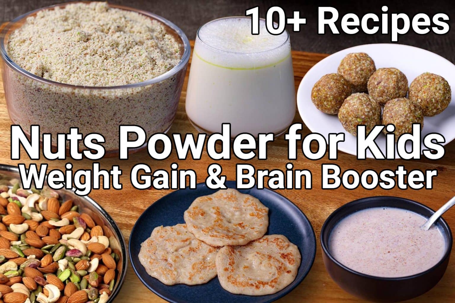 nuts powder recipe | 10 + weight gain nut mix powder for kids & toddlers