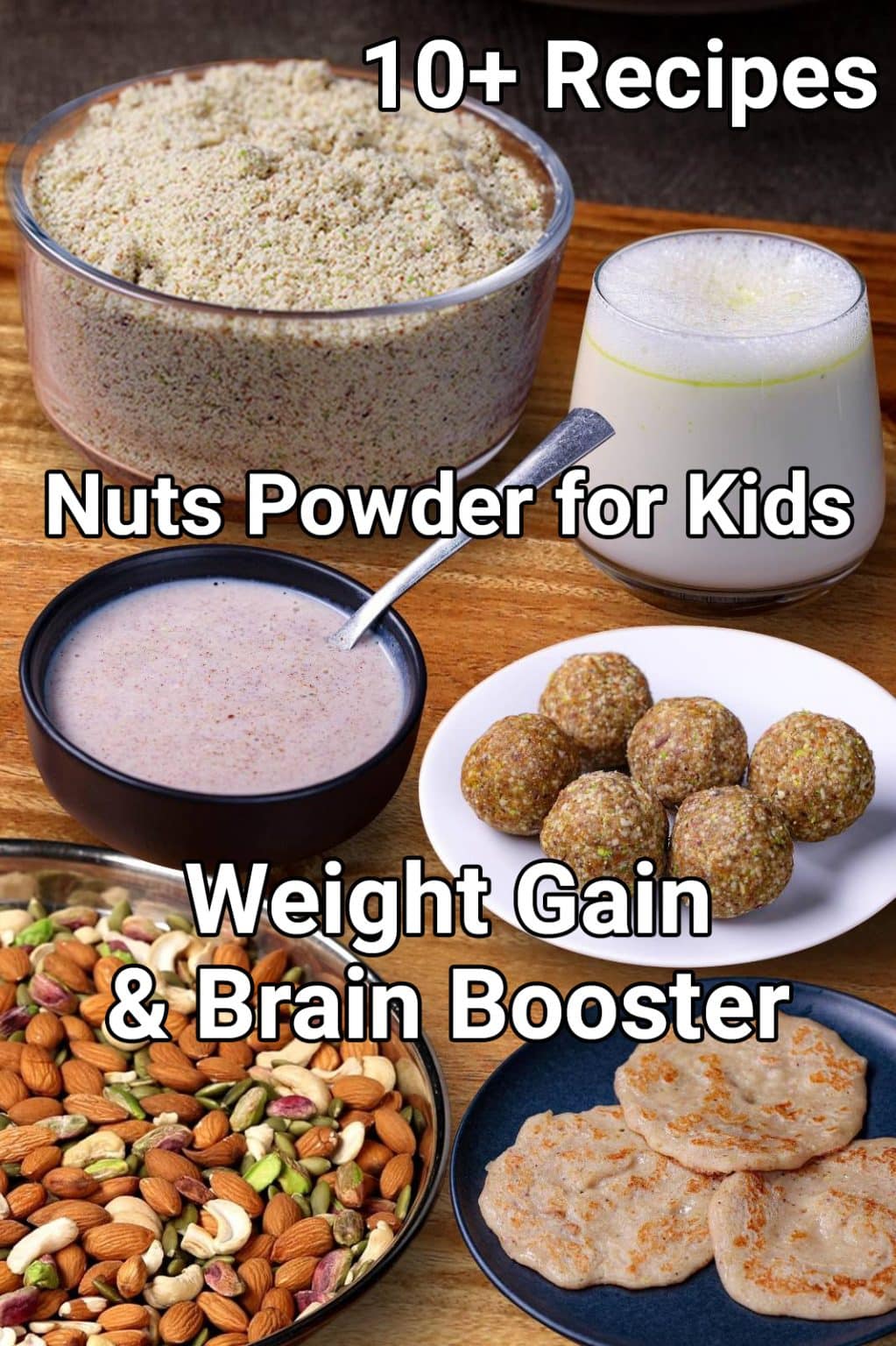 nuts powder recipe | 10 + weight gain nut mix powder for kids & toddlers