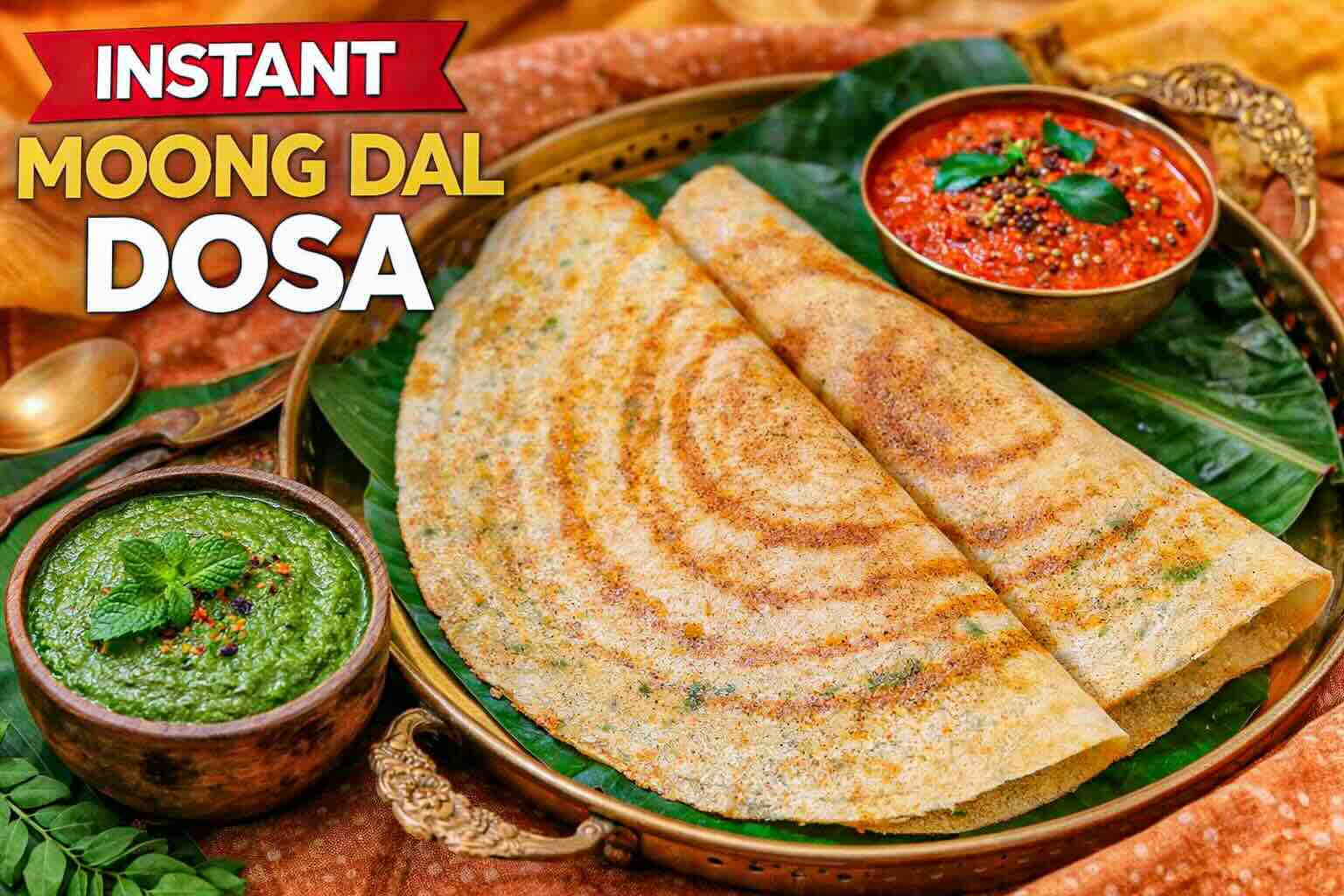 Moong Dal Dosa Recipe - Instant High Protein Breakfast